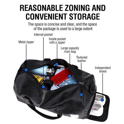 Cina Custom Logo Luxury Designer PU Leather Gym Sport Duffle Bag with Shoe Compartment Weekender Travel Bags for Men in vendita