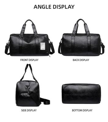 Cina Custom Logo Luxury Designer PU Leather Gym Sport Duffle Bag with Shoe Compartment Weekender Travel Bags for Men in vendita