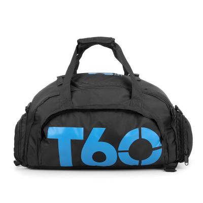 Cina Custom Logo Unisex Portable Waterproof Sports Gym Fitness Duffle Backpack Weekend Travel Duffel Bag With Shoe Storage in vendita