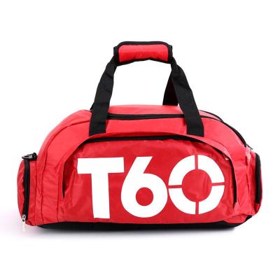 Cina Custom Logo Unisex Portable Waterproof Sports Gym Fitness Duffle Backpack Weekend Travel Duffel Bag With Shoe Storage in vendita