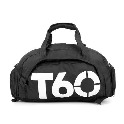 Cina Custom Logo Unisex Portable Waterproof Sports Gym Fitness Duffle Backpack Weekend Travel Duffel Bag With Shoe Storage in vendita