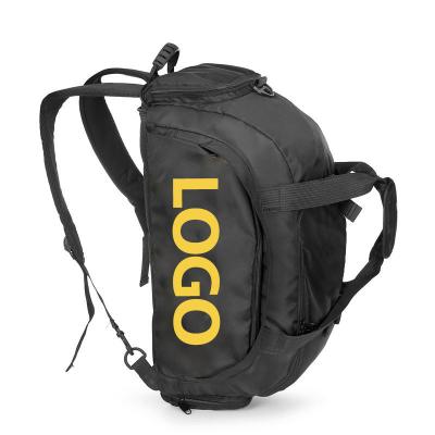Cina Custom Logo Unisex Portable Waterproof Sports Gym Fitness Duffle Backpack Weekend Travel Duffel Bag With Shoe Storage in vendita