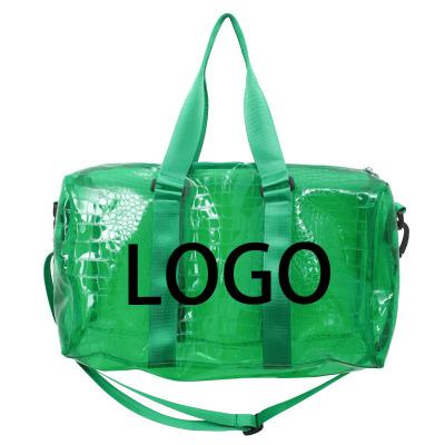 Cina Wholesale Custom Logo Pvc Clear Jelly Color Swimming Overnight Tote Duffel Duffle Bag For Women Girls Ladies Bags in vendita