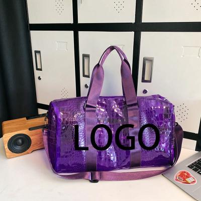 Cina Wholesale Custom Logo Pvc Clear Jelly Color Swimming Overnight Tote Duffel Duffle Bag For Women Girls Ladies Bags in vendita