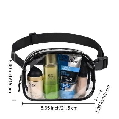 Cina Fashion Square Mini Transparent Colored Triple Zipper Small Clear Purse Fanny Bags Waist Pouch in vendita