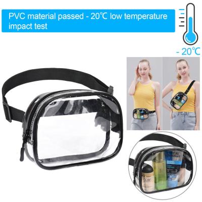Cina Fashion Square Mini Transparent Colored Triple Zipper Small Clear Purse Fanny Bags Waist Pouch in vendita