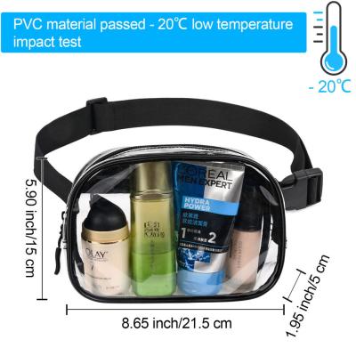 Cina Fashion Square Mini Transparent Colored Triple Zipper Small Clear Purse Fanny Bags Waist Pouch in vendita