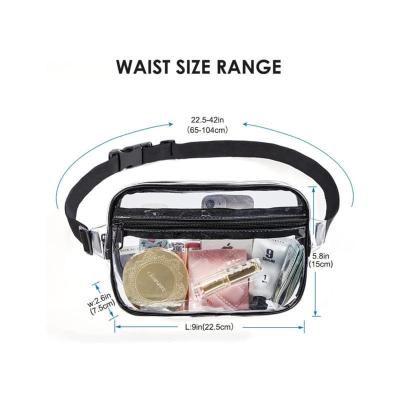 Cina Custom New Design Sports Running Outdoor Bum Waist Belt Bag Travel Portable PVC Clear Fanny Pack Waist Bag in vendita