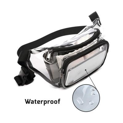 Cina Clear Pvc Crossbody Mobile Phone Storage Bag Transparent Belt Waist Bag Chest Pouch Wallet Purse And Handbags in vendita