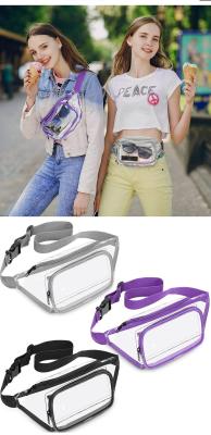 Cina Clear Pvc Crossbody Mobile Phone Storage Bag Transparent Belt Waist Bag Chest Pouch Wallet Purse And Handbags in vendita
