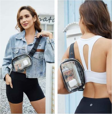Cina Personalized Clear Purses Belly Fanny Pack See Through Waist Pouch Bag Transparent Women Fanny Pack Waist Bag in vendita