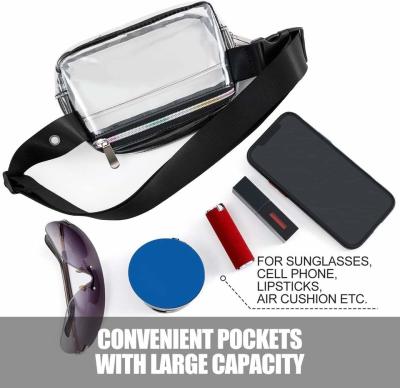 Cina Personalized Clear Purses Belly Fanny Pack See Through Waist Pouch Bag Transparent Women Fanny Pack Waist Bag in vendita