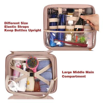Cina Custom Logo Foldable Portable Storage Pink Cosmetic Bags Makeup Organizer Travel Hanging Toiletry Bag in vendita