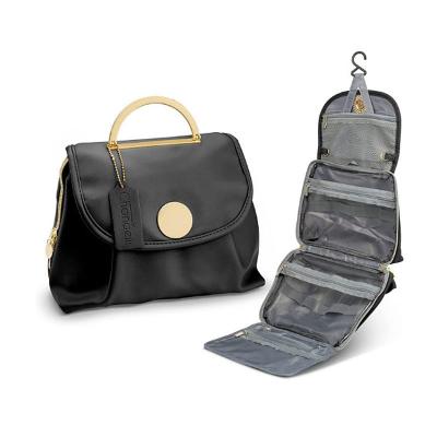 Cina Custom Logo Foldable Portable Storage Pink Cosmetic Bags Makeup Organizer Travel Hanging Toiletry Bag in vendita