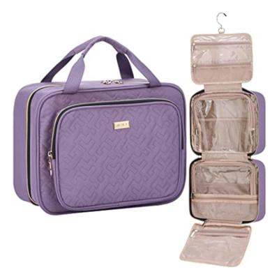 Cina Custom Logo Foldable Portable Storage Pink Cosmetic Bags Makeup Organizer Travel Hanging Toiletry Bag in vendita