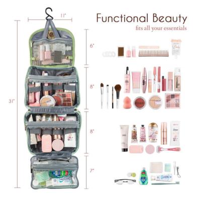 Cina Custom Logo Foldable Portable Storage Pink Cosmetic Bags Makeup Organizer Travel Hanging Toiletry Bag in vendita