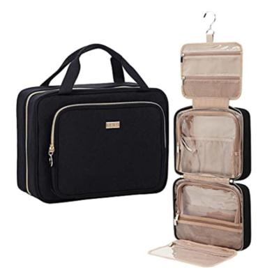 Cina Custom Logo Foldable Portable Storage Pink Cosmetic Bags Makeup Organizer Travel Hanging Toiletry Bag in vendita
