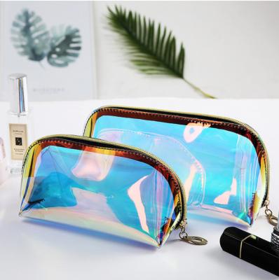 Cina Biodegradable Traincase Travel Artist Women'S Holographic Cosmetic Bags For Makeup Branded Dropshipping Customisable in vendita