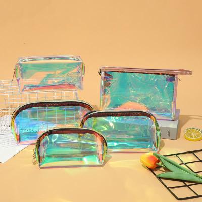 Cina Biodegradable Traincase Travel Artist Women'S Holographic Cosmetic Bags For Makeup Branded Dropshipping Customisable in vendita