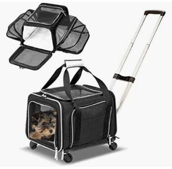 China Dog Cat Carrier Airline Approved Pet Carrier Expandable Soft Sided Dog Travel Carrier Bag Dog Saddle Bag Pack for sale