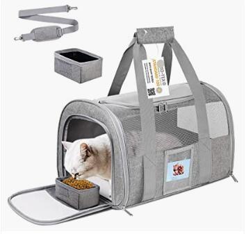 China Dog Cat Carrier Airline Approved Pet Carrier Expandable Soft Sided Dog Travel Carrier Bag Dog Saddle Bag Pack for sale