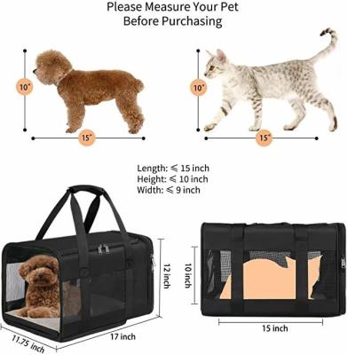 Cina Travel & Car Small Dogs Puppies Cat Pet Carrier Airline Approved Soft Sided Collapsible Top Loading Cat Bag Carrier in vendita
