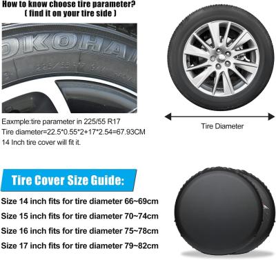 중국 17 Inch Spare Tire Cover PVC Leather Waterproofs Dust-Proof Universal Spare Wheel Tire Cover Fit for Jeep,Trailer, 판매용