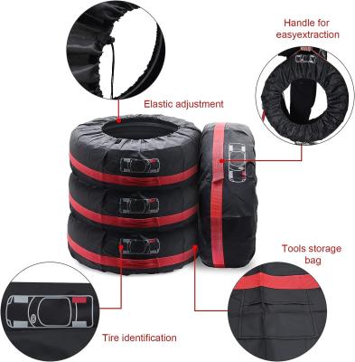 Cina Tire Cover, Seasonal Tire Totes,Polyester Wheel Tires Storage Bags, Waterproof Dustproof Wheel Covers Fit for 16