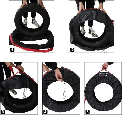 Cina Tire Cover, Seasonal Tire Totes,Polyester Wheel Tires Storage Bags, Waterproof Dustproof Wheel Covers Fit for 16