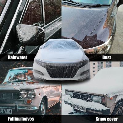 Cina Disposable Car Covers，12.5 x 21.7ft Universal Clear Plastic Car Cover，Disposable Full Exterior Covers Elastic in vendita