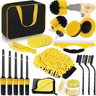 Cina Car Cleaning Tools Kit, Car Detailing Kit, Car Detailing Brush Set with Carry Bag, Auto Drill Brush Car Wash Kit in vendita