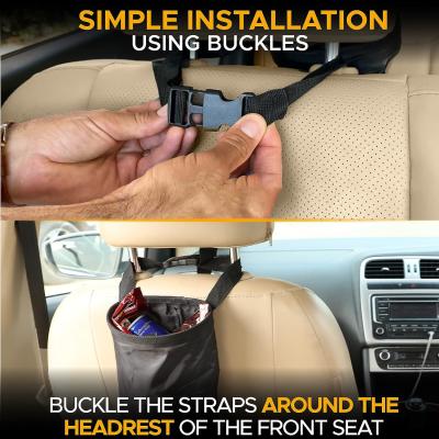 Cina Car Trash Bag Hanging with Elastic Opening & Easy Mount | Auto Garbage Can with Waterproof Oxford Material in vendita