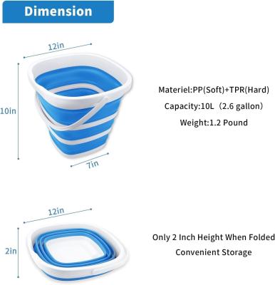 China Collapsible Plastic Bucket with 1.32 Gallon (5L) Each, Foldable Round Tub, Space Saving Outdoor Waterpot for Garden for sale