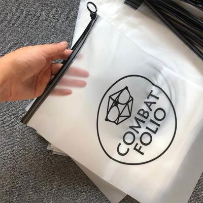 Cina Customized White Matte Frosted Peva Zipper Slider Plastic Bags Waterproof With Your Logo For Clothing Hoodies Packaging in vendita