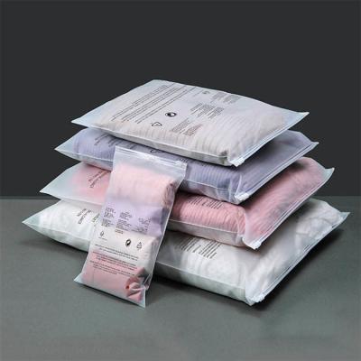 Cina Waterproof Zipper Eva Matte Frosted  Transparent Recyclable Pla Zip Lock Poly Mailer Bags For Wigs Clothes Pack in vendita