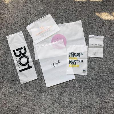 Cina Custom 100% Biodegradable Plastic Recycled Frosted Matte Clothes Ziplock Bag Eva Zipper Pouch Polybags For Clothing in vendita