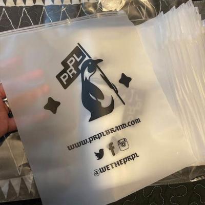 Cina Custom Personalized Printed Logo Eve Slider Matte Frosted Zip Lock Clothing Packaging Plastic Bags With Black Zipper in vendita