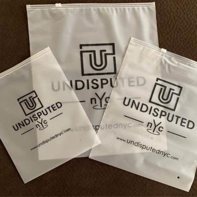 Cina Customized Full Printing Zip Lock Slider Clothes Frosted Pvc Eva Cpe Plastic Packing T Shirt Underdress Frosty Zipper in vendita