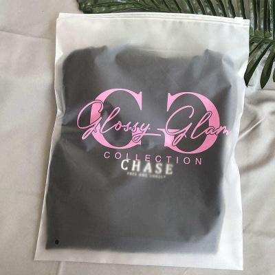 Cina Customized Full Printing Zip Lock Slider Clothes Frosted Pvc Eva Cpe Plastic Packing T Shirt Underdress Frosty Zipper in vendita