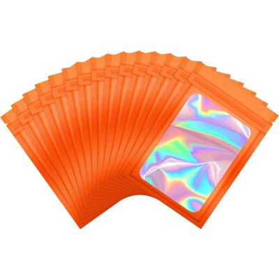 China Resealable Ziplock Small Business Sealable Plastic Bag Custom Print White Black Pink Holographic Mylar Packaging for sale