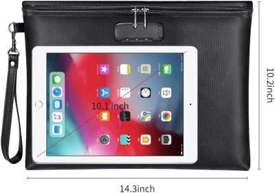 Cina Fireproof and Waterproof Money Bag with Zipper Closure, Storage Pouch for A4 Letter Size Document, Cash, Cell Phone in vendita