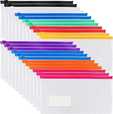 Cina Poly Zip Envelope,Plastic Envelope,Reusable Envelopes, 9 x 4.7 Inches, A6 Size, 10 Colors, for Office Supplies in vendita