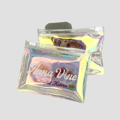 Cina Custom Logo Earring Necklace Packaging Zipper Bag Clear/Transparent Pvc Jewelry Cosmetic Ziplock Bag in vendita