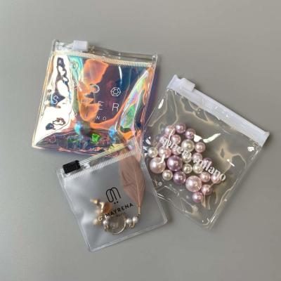 Cina Custom Logo Earring Necklace Packaging Zipper Bag Clear/Transparent Pvc Jewelry Cosmetic Ziplock Bag in vendita