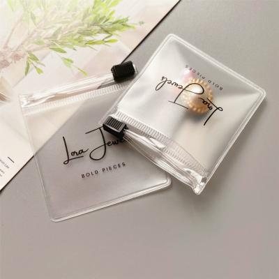 Cina Custom Logo Earring Necklace Packaging Zipper Bag Clear/Transparent Pvc Jewelry Cosmetic Ziplock Bag in vendita