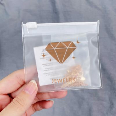 Cina Custom Logo Earring Necklace Packaging Zipper Bag Clear/Transparent Pvc Jewelry Cosmetic Ziplock Bag in vendita