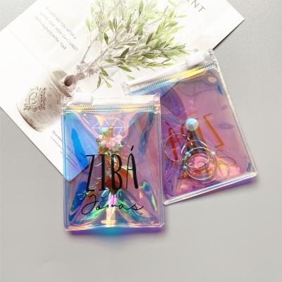 Cina Recyclable Sustainable Eco Friendly Jewelry Pouch Plastic Zipper Bag Cosmetic Jewelry Ring Packaging Ziplock Pouch in vendita