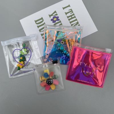 Cina Recyclable Sustainable Eco Friendly Jewelry Pouch Plastic Zipper Bag Cosmetic Jewelry Ring Packaging Ziplock Pouch in vendita