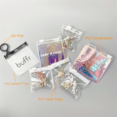 Cina Recyclable Sustainable Eco Friendly Jewelry Pouch Plastic Zipper Bag Cosmetic Jewelry Ring Packaging Ziplock Pouch in vendita