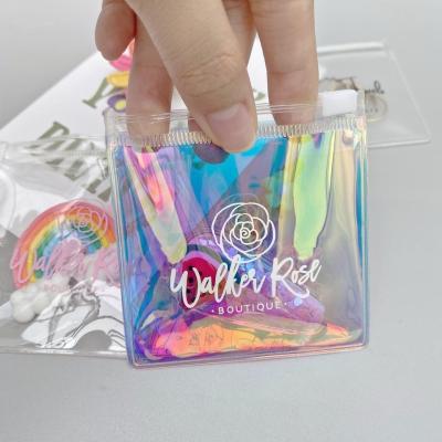 Cina Wholesale Holographic Packing Bag Jewelry Pouch Custom Frosted Zipper Bag For Jewelry in vendita